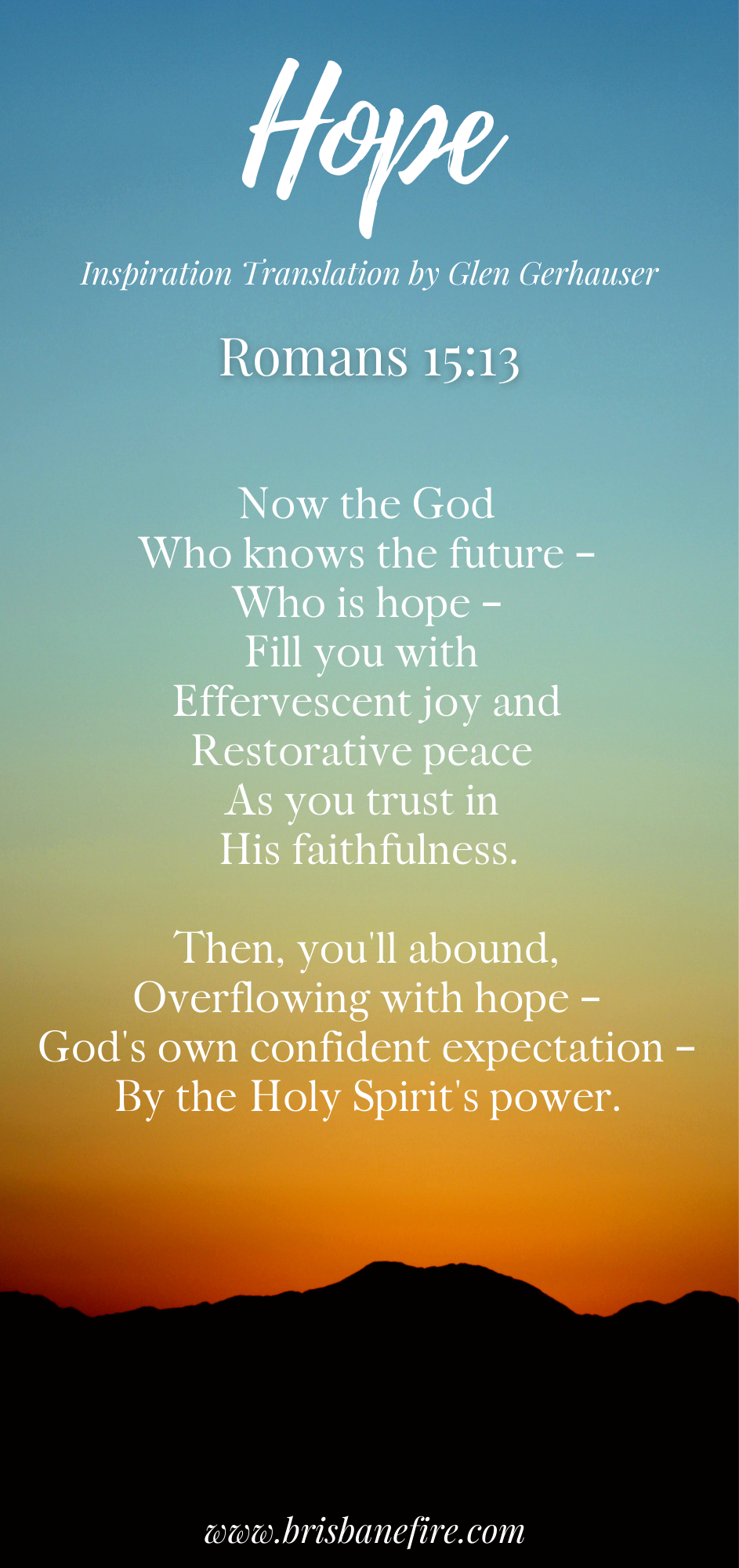 Commentary Romans 15 13